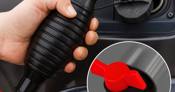 Portable Manual Fuel Pump Transfer Hand Pump with 6 Feet Rubber Pipe